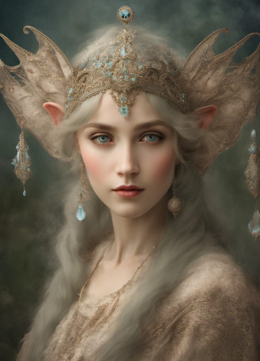 French Elf Portrait - AI Generated Artwork - NightCafe Creator