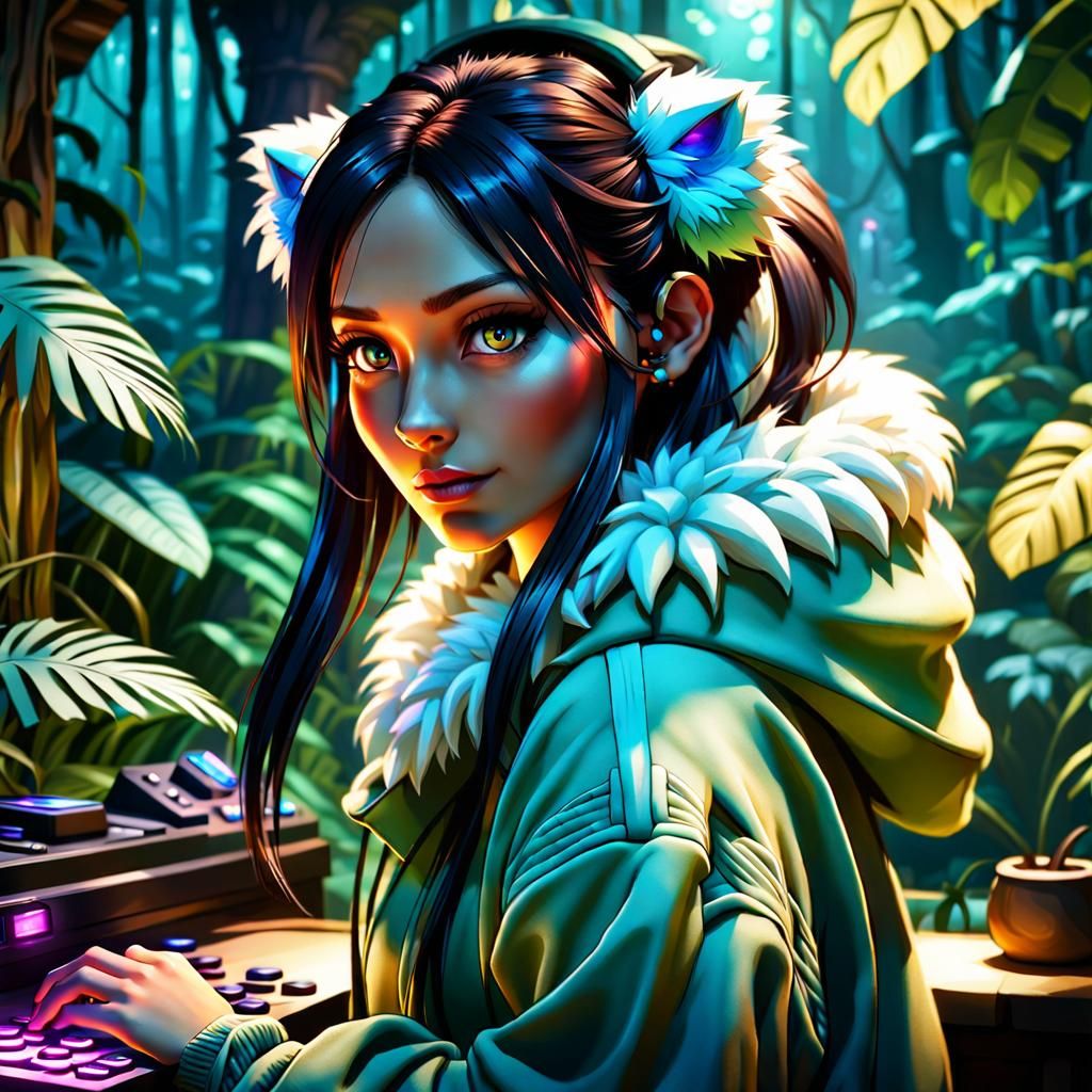 Gaming PC Setup In The Jungle : r/nightcafe