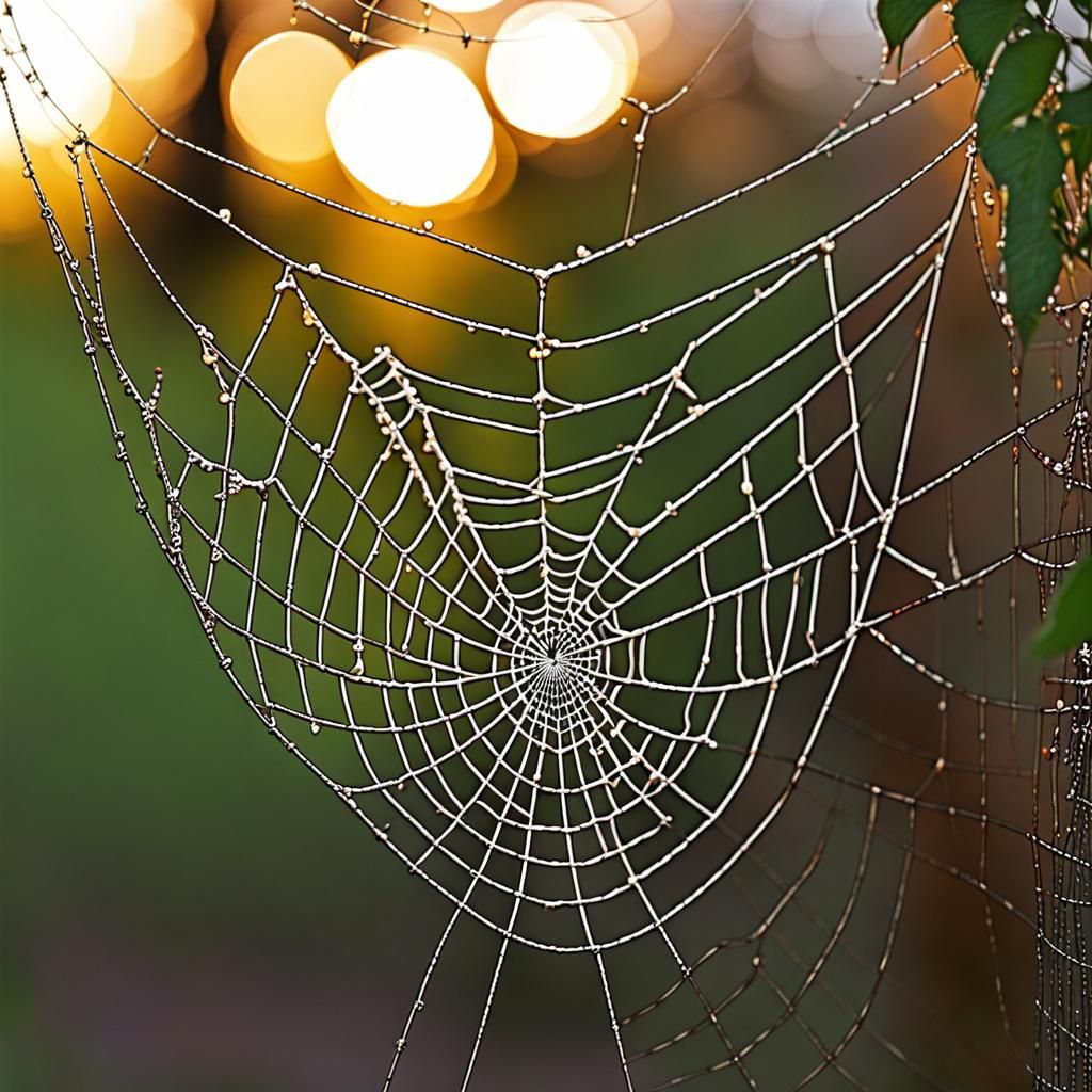 Heart-shaped Spider web stunning intricate - AI Generated Artwork ...
