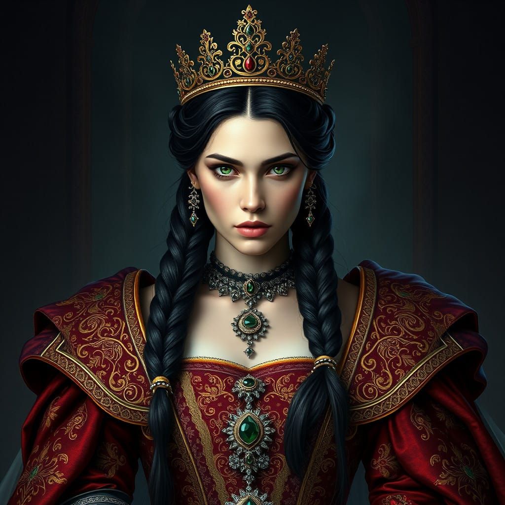 Ethereal Queen in Medieval Majesty, Inspired by Kl... - AI Art
