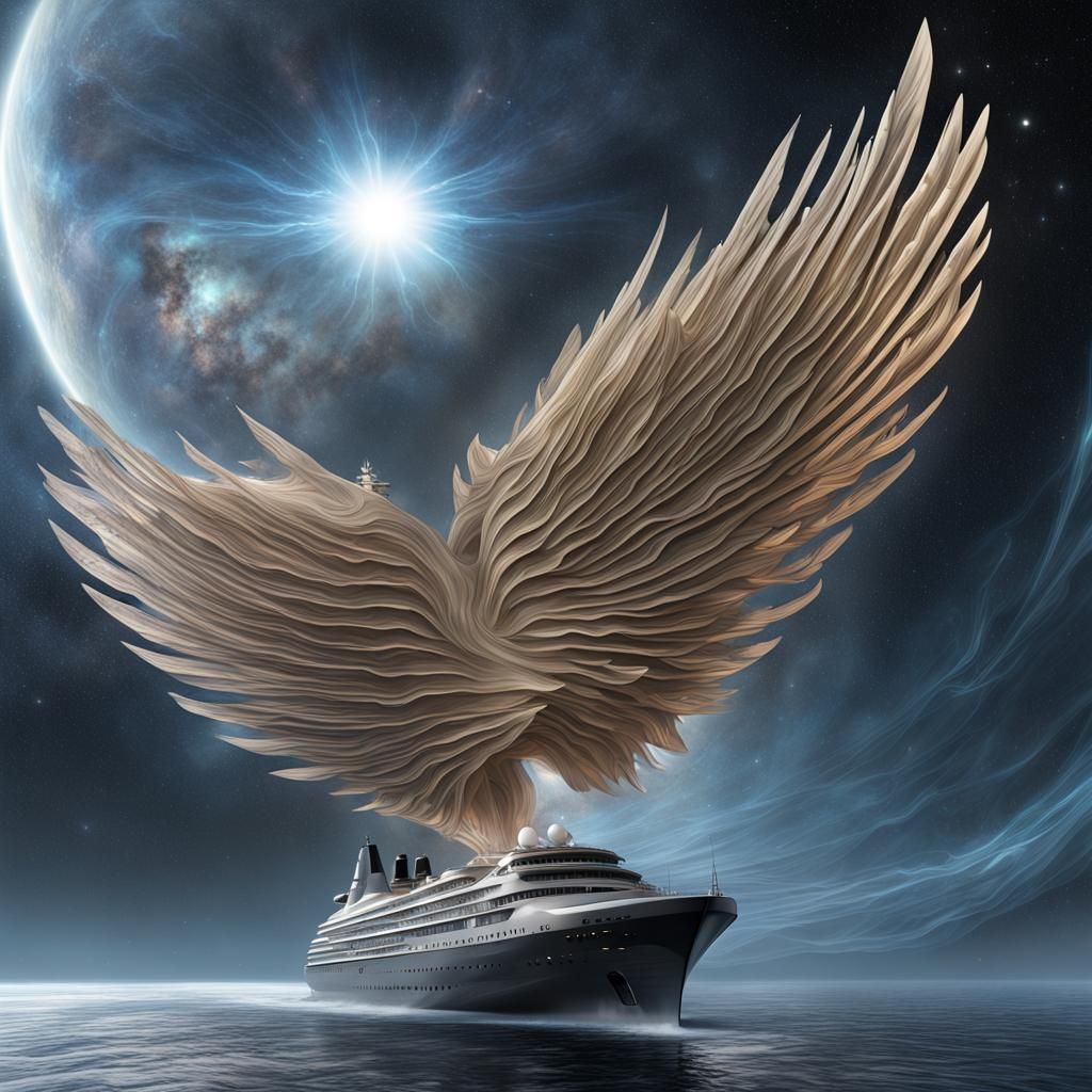 A series of ethereal wings extended gracefully from the ship's sides ...