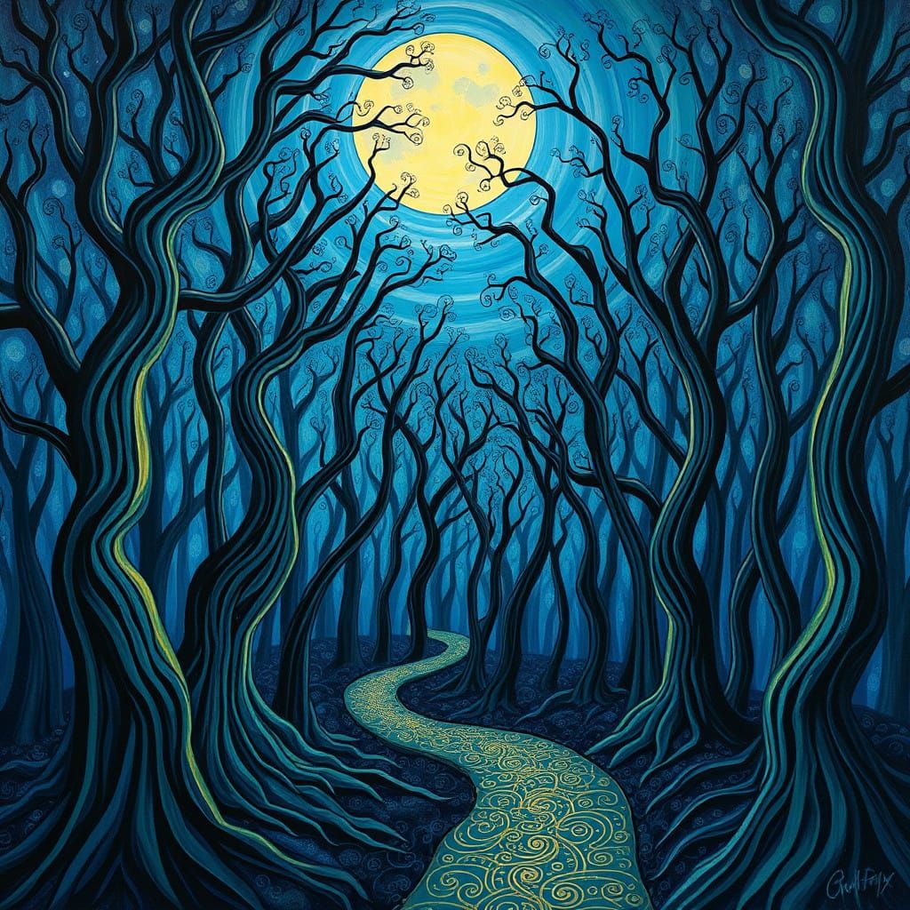 Moonlit Forest Path - Moonlit Forest Path