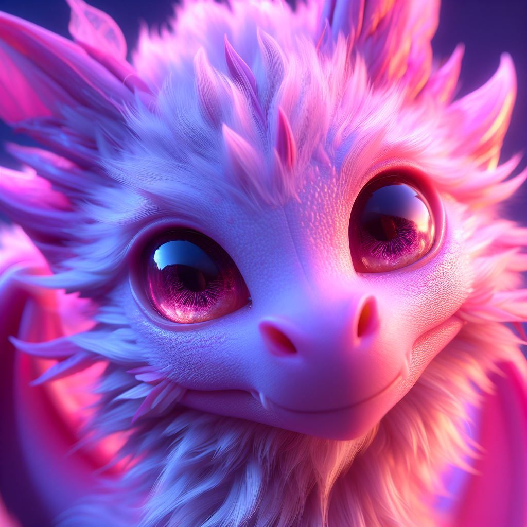 Fluffy Pink Dragon - AI Generated Artwork - NightCafe Creator