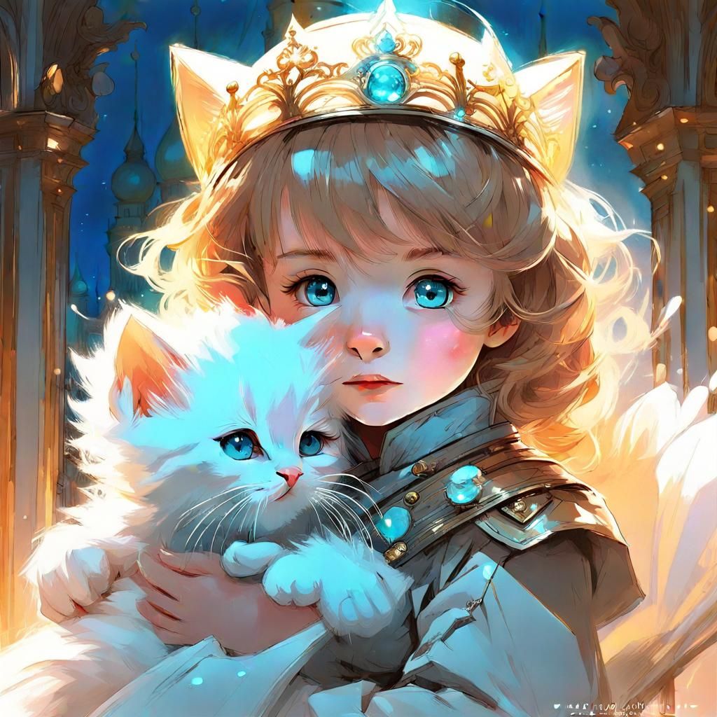 A whimsical adorable cute fluffy_princess_anastasia_lora:eye:1.0, lora ...