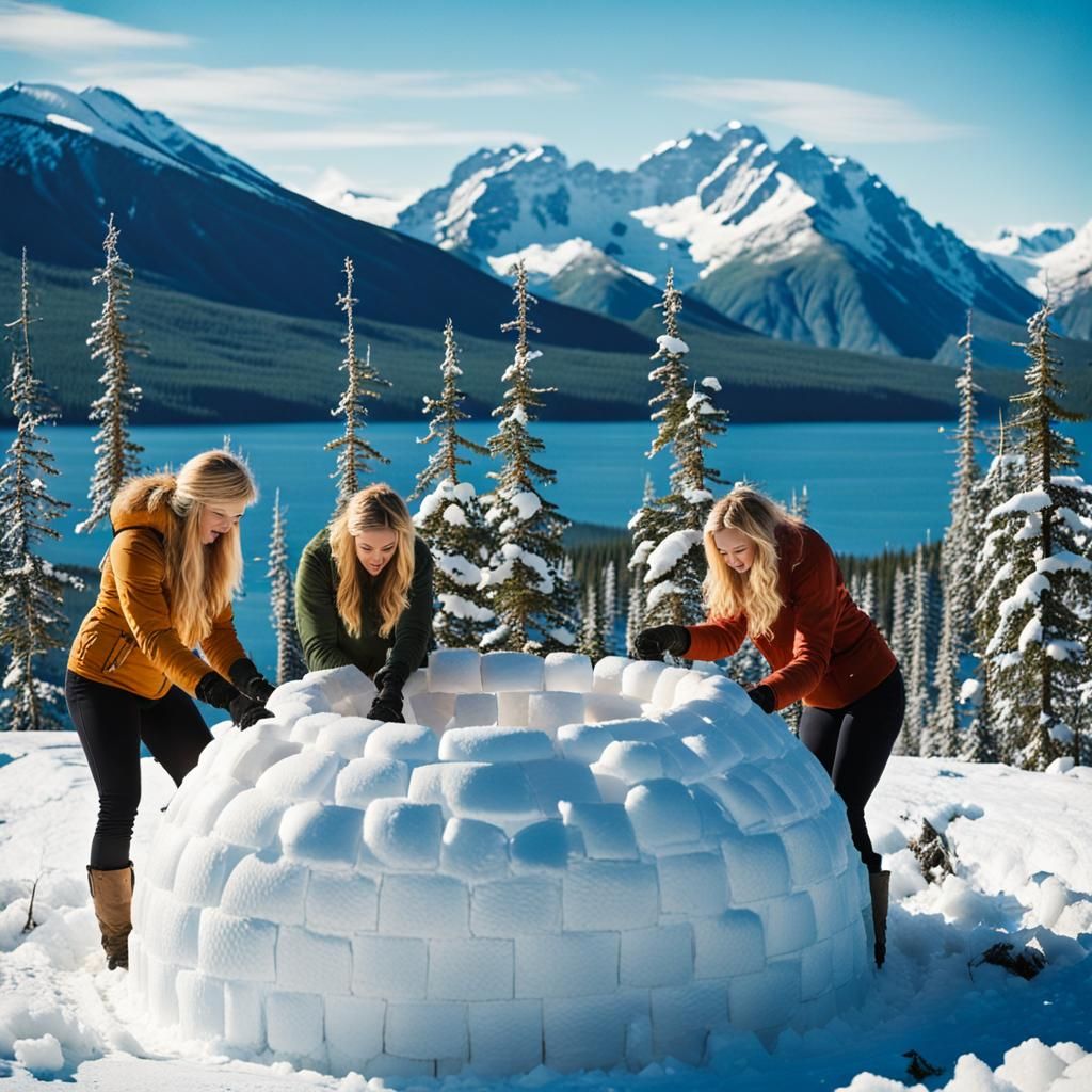 Building an igloo... - AI Generated Artwork - NightCafe Creator