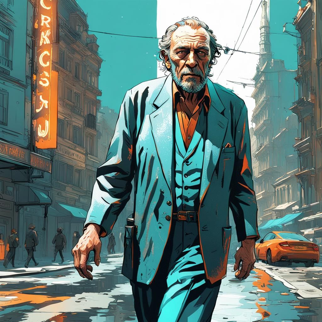 Bukowski and the City - AI Generated Artwork - NightCafe Creator