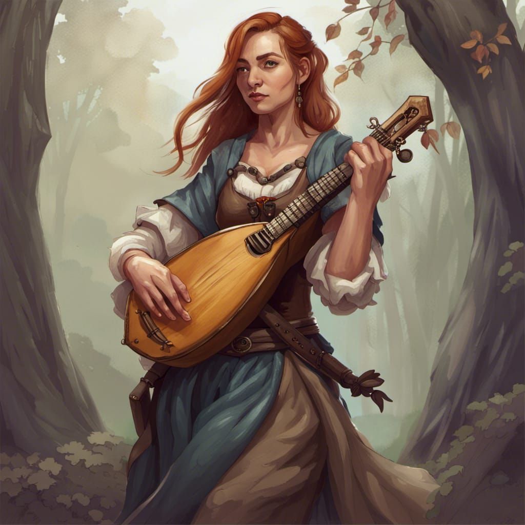 bard character carrying a lute. - AI Generated Artwork - NightCafe Creator