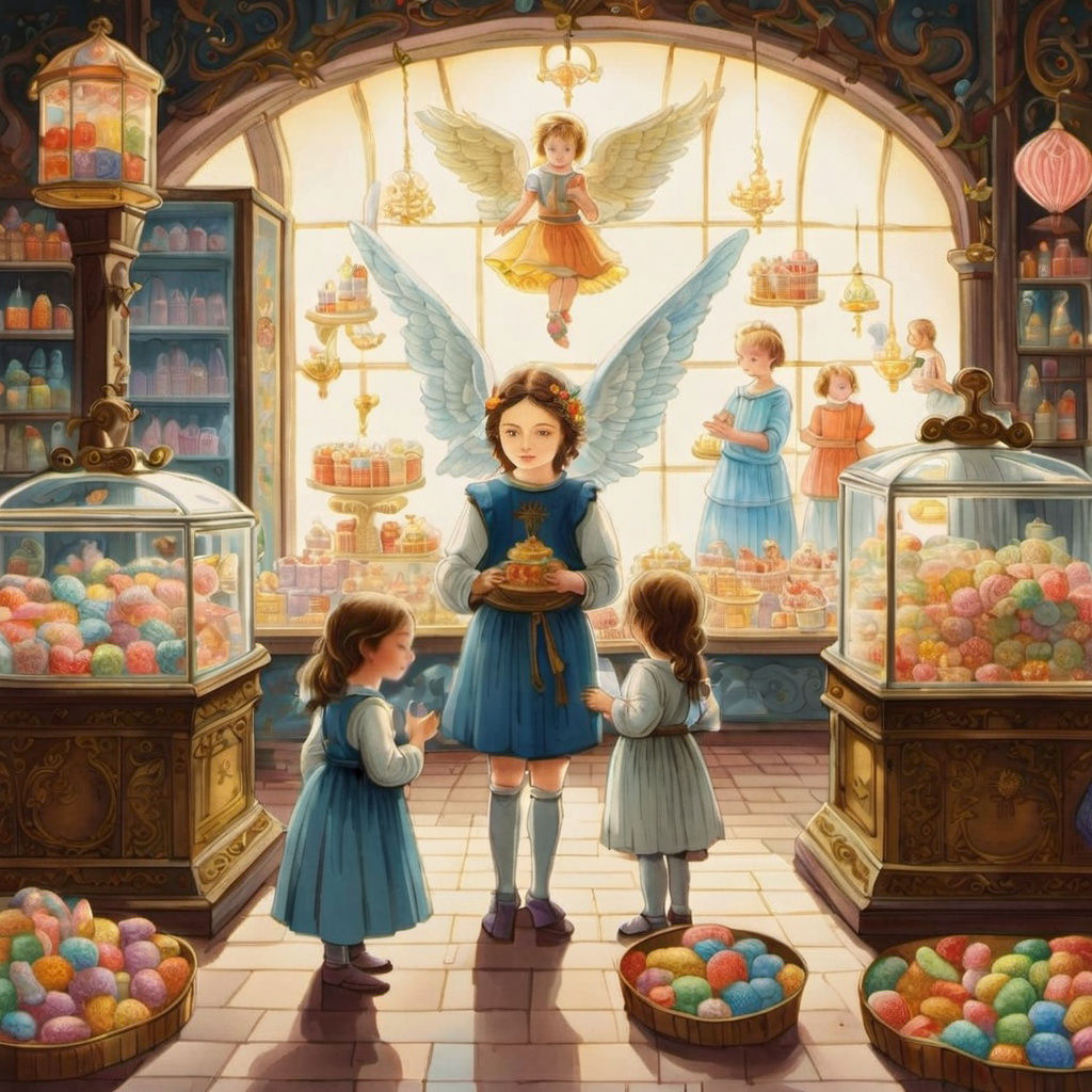 Another candy store - Medieval Candy Store Scene with Angeli...