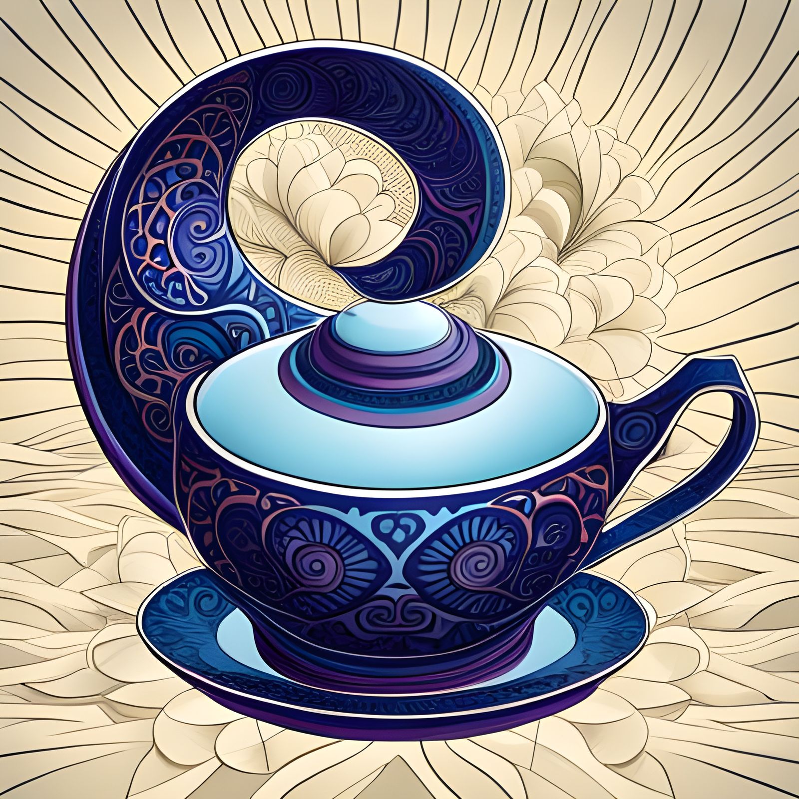 Geometric Fancy Teapot - AI Generated Artwork - NightCafe Creator