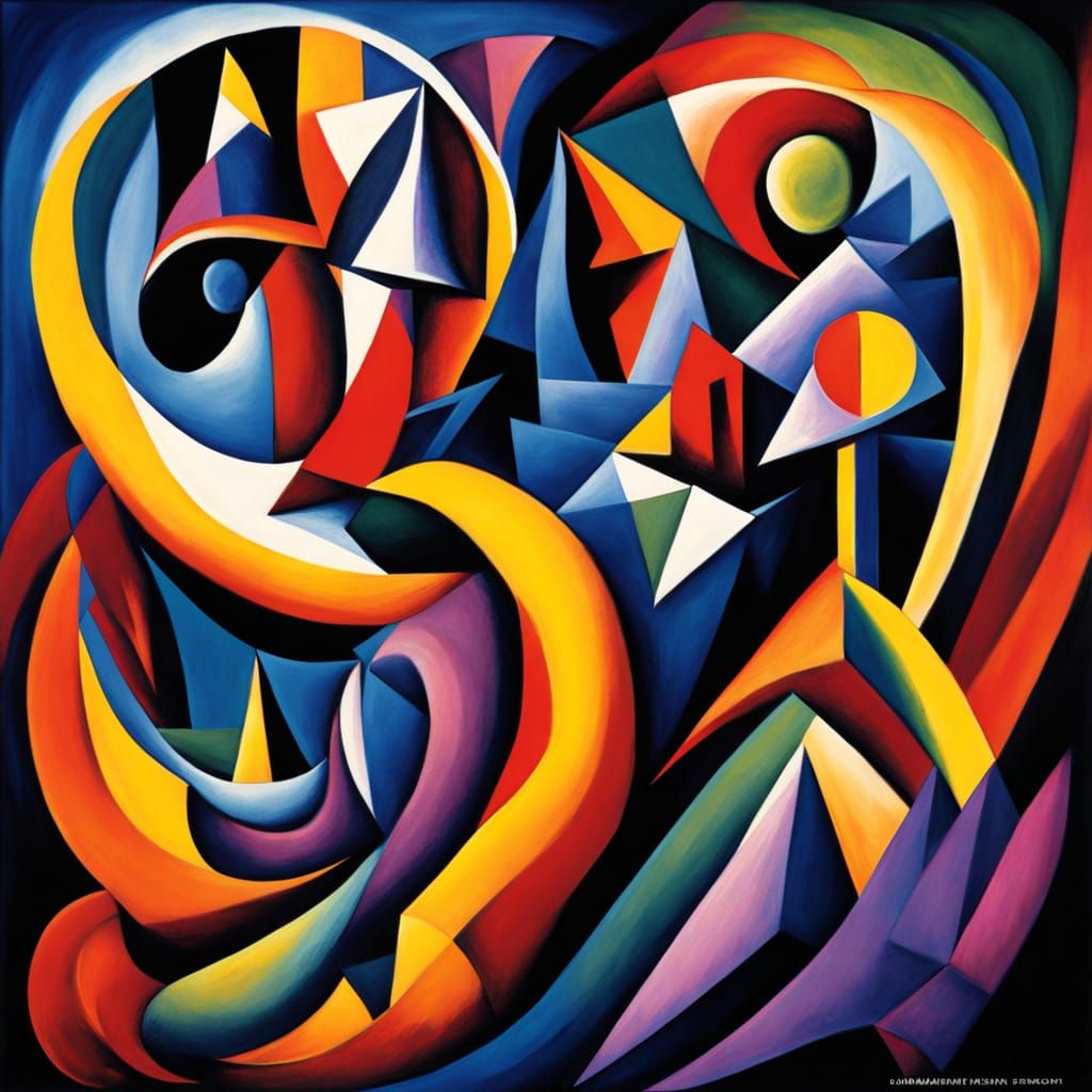 Distorted Brain Emerges from Vortex in Dark, Gouac... - AI Art