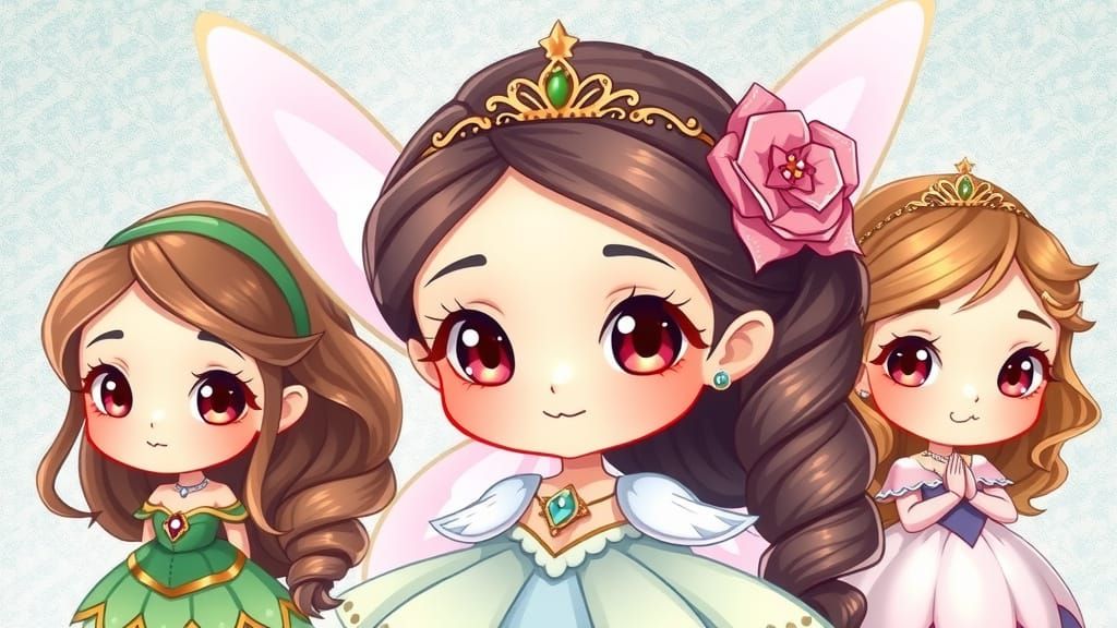 Adorable Chibi Fairy Princess Portrait - AI Art