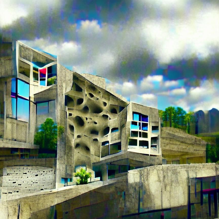 Liminal Brutalist Structure - AI Generated Artwork - NightCafe Creator