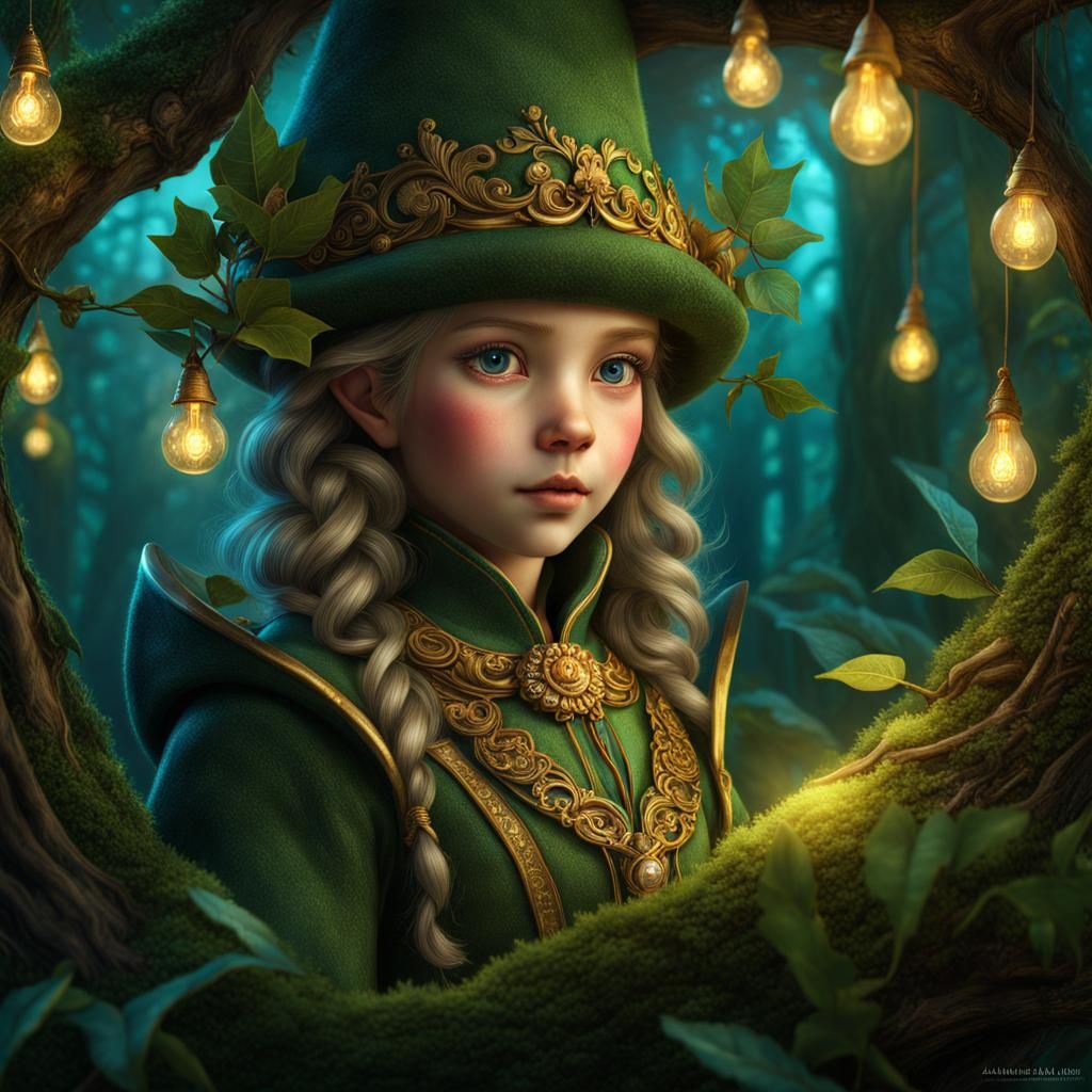 Portrait of Elf in an enchanted forest growing trees/beautiful ...