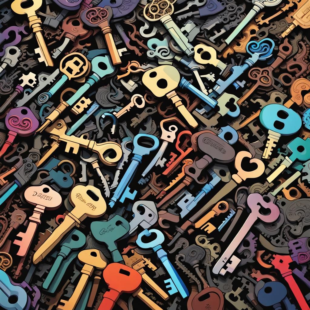 A bunch of colorful keys - AI Generated Artwork - NightCafe Creator
