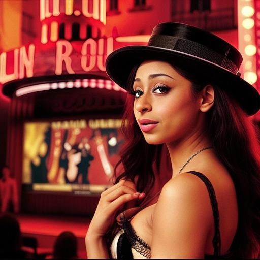 Mya is watching a movie. A movie is “Moulin Rouge” that sings “Lady ...