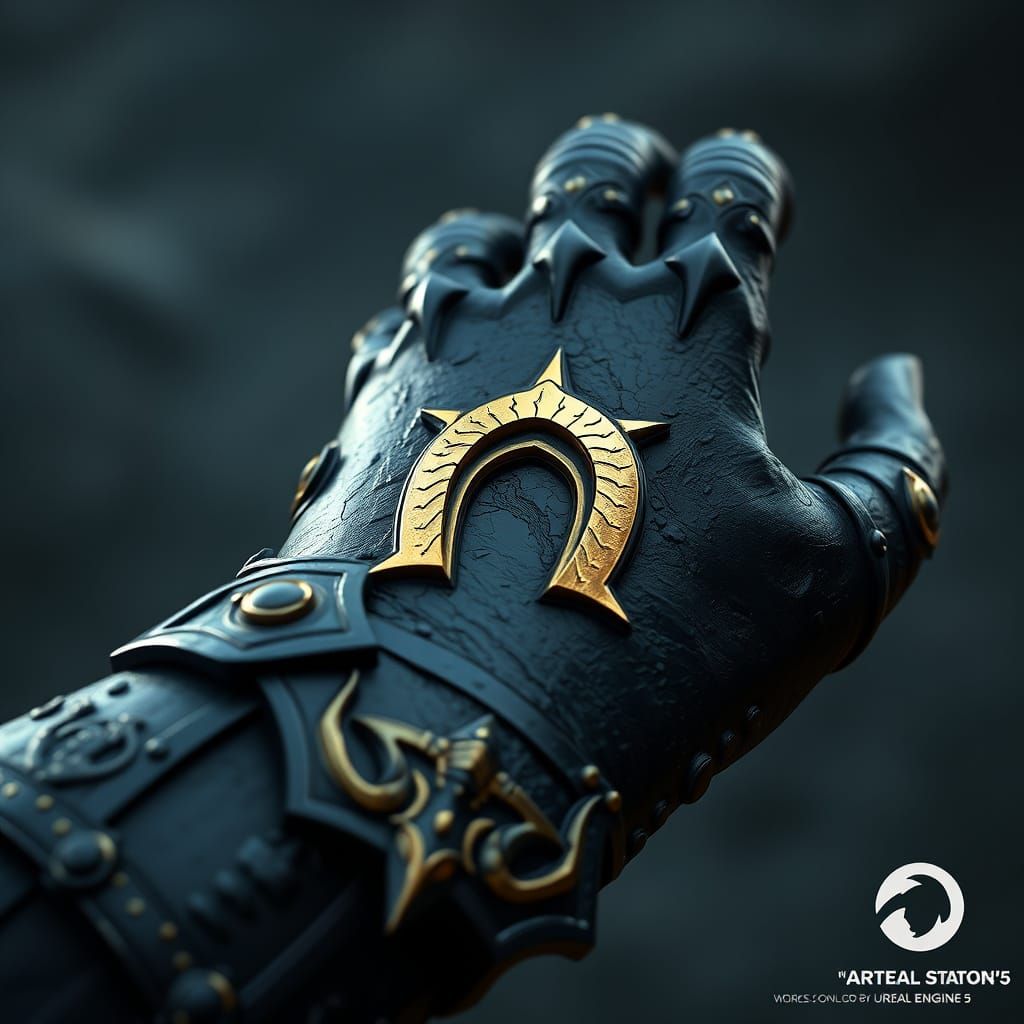 Epic Fantasy Gauntlet in Detailed Matte Painting - AI Art