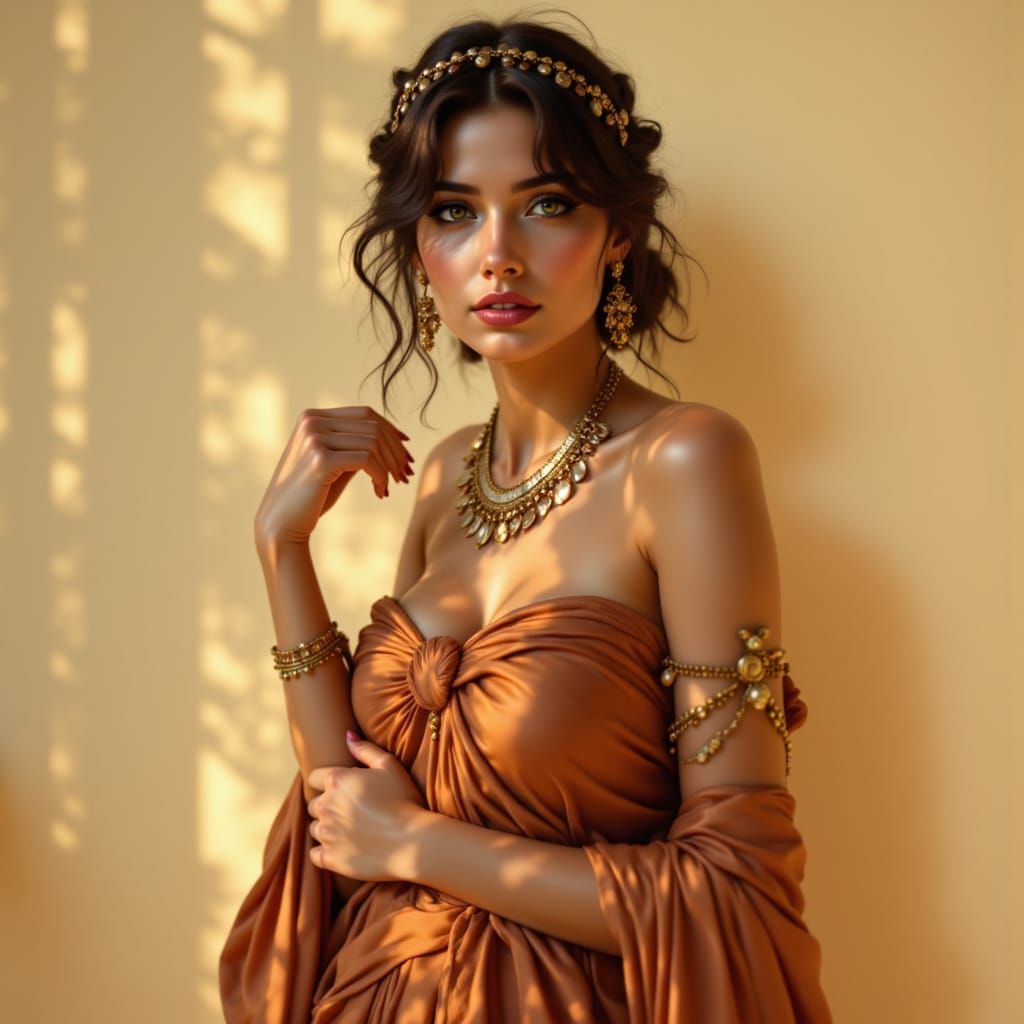 Elegant Ancient Roman Patrician Woman in Toga - AI Art