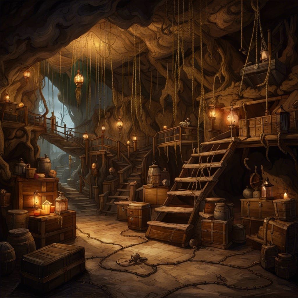 Inside the Pirate Lair - AI Generated Artwork - NightCafe Creator