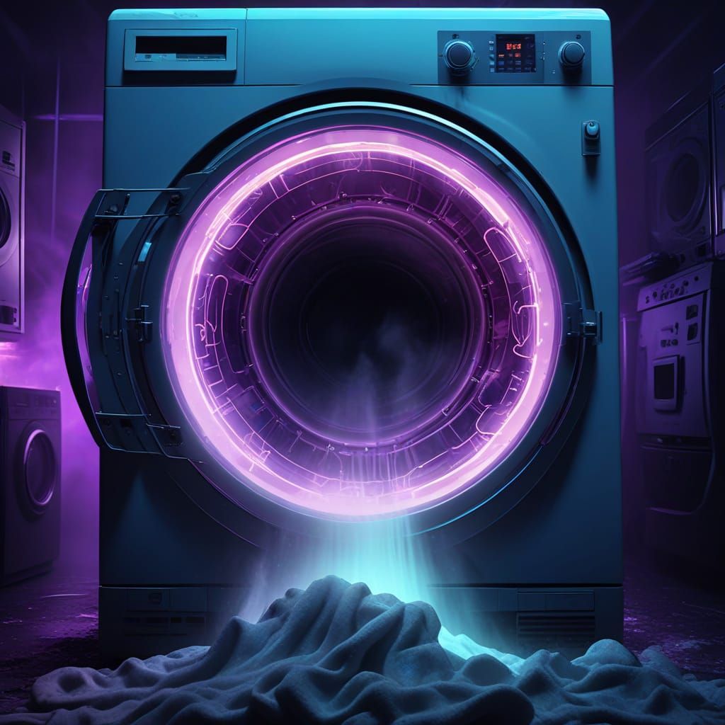 Ghost in Washing Machine: Surreal Digital Art - AI Art