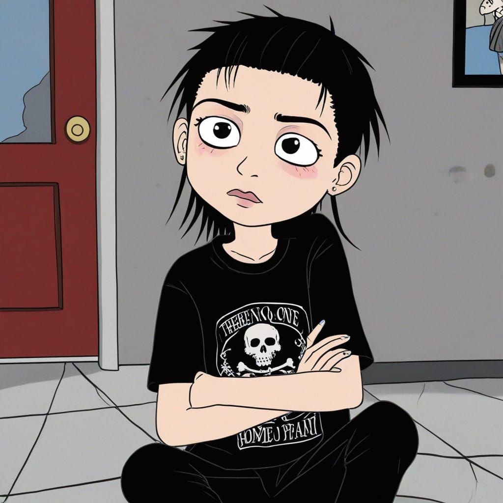 Abandoned Eerie Goth House in a Melancholic Cartoo... - AI Art