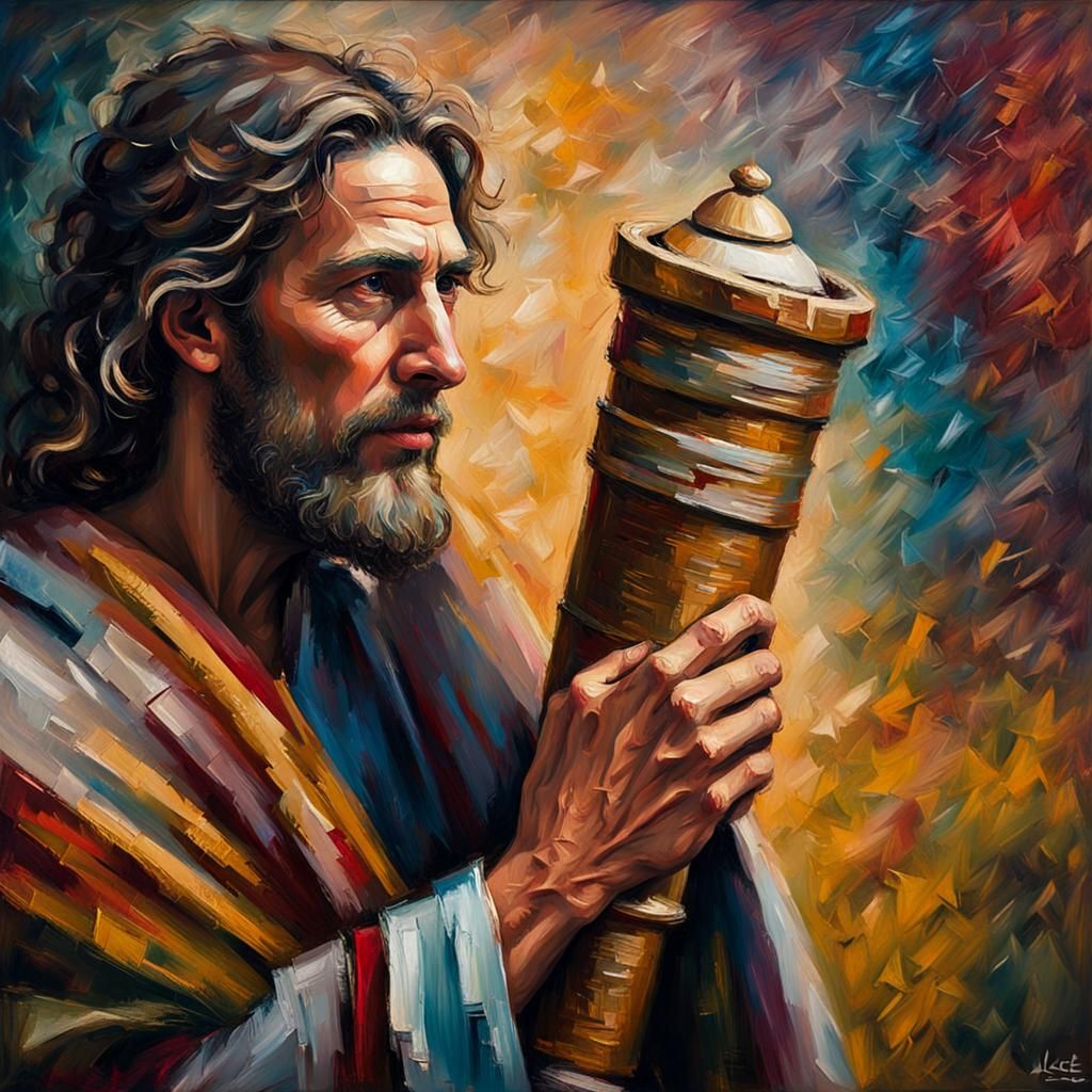 Christ holding a Torah scroll - AI Generated Artwork - NightCafe Creator