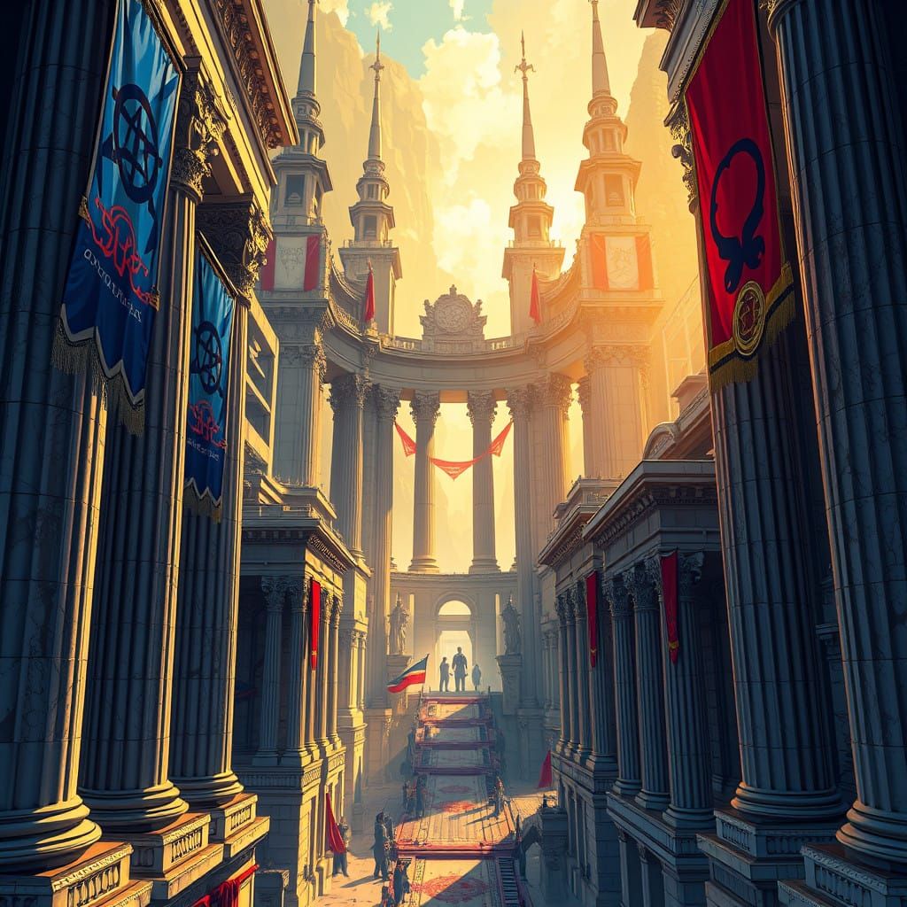 Ancient Rome-Inspired Metropolis in Futuristic, An... - AI Art