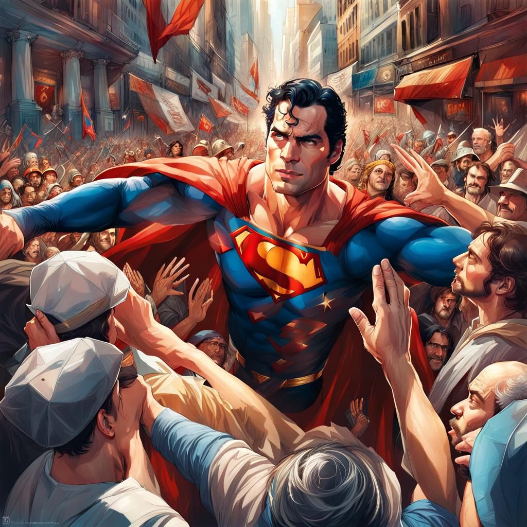 Masterfully detailed Henry Cavill's Superman stands tall in the middle ...