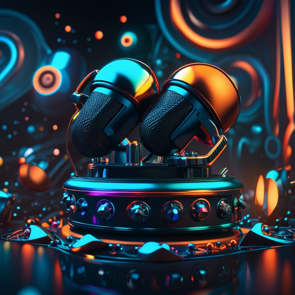 Magical dj party Music boxes microphone - AI Generated Artwork ...