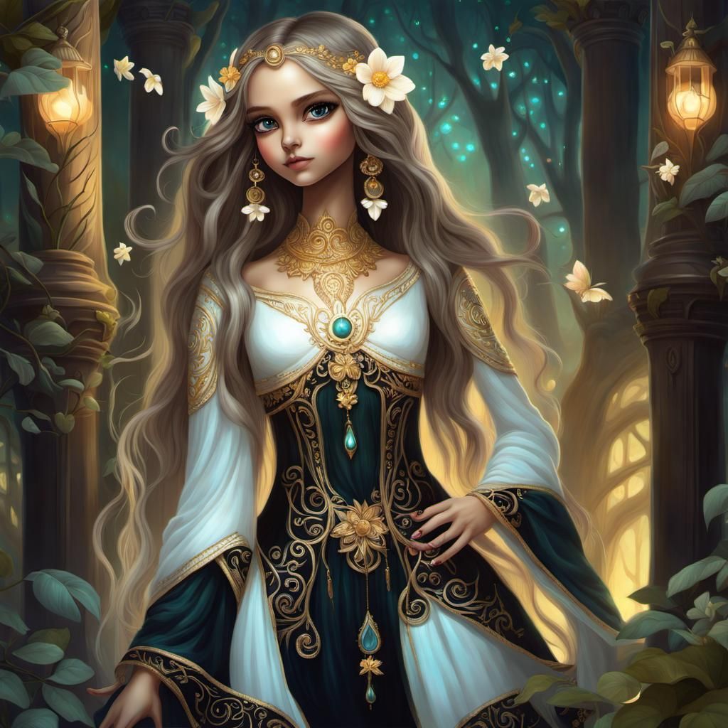 adorable beautiful full body pixie girl with large expressive eyes ...