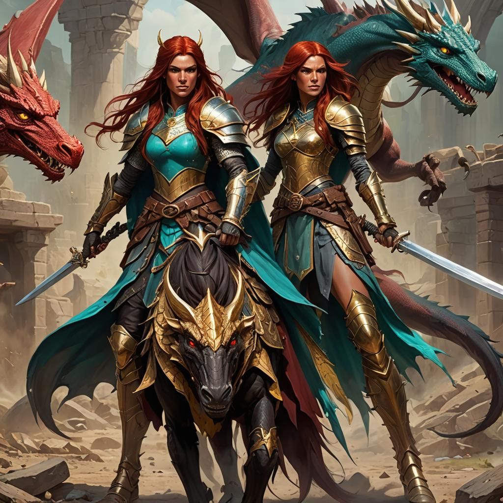 Twin dragon shifter princesses - AI Generated Artwork - NightCafe Creator