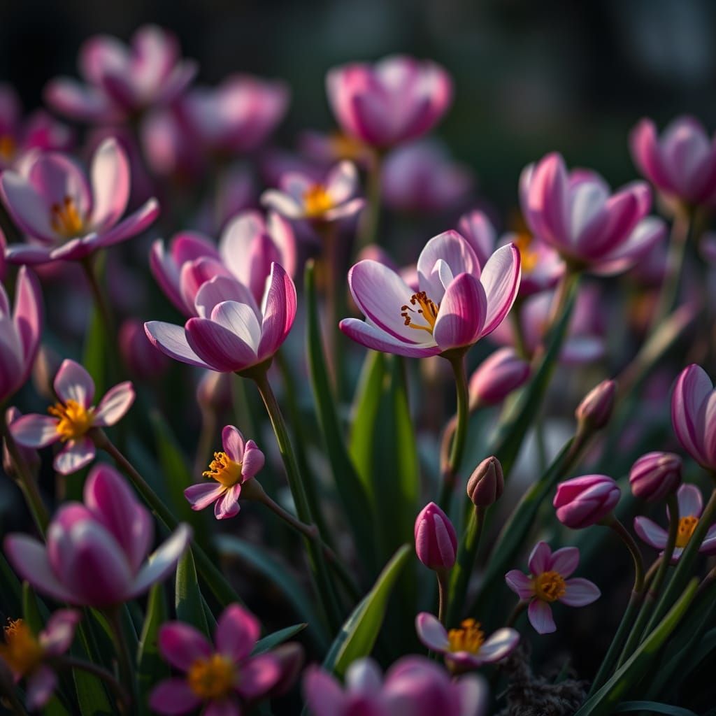 spring flowers - Vibrant Spring Blooms in Cinematic HDR