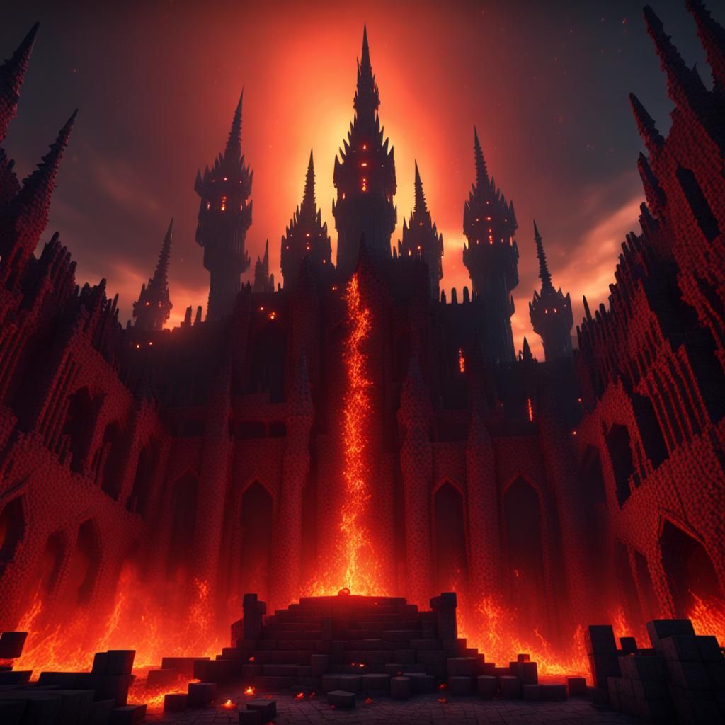 ''The Castle Of Spikes and Fire'' Minecraft 🔥 - AI Generated Artwork ...