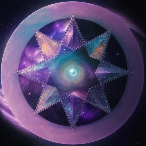 Mosaic Theme Eye in the middle Star of Amethyst backround in the ...