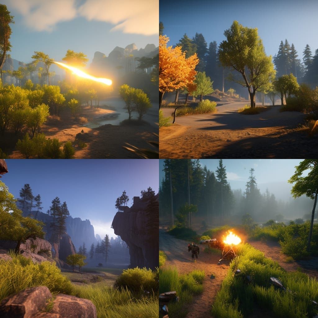 3D Game Cinematic Feel, Epic 3D Videogame Graphics, Intricately ...