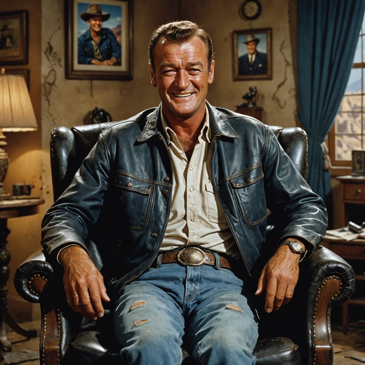 Hyperdetailed John Wayne in a Broken State - AI Art