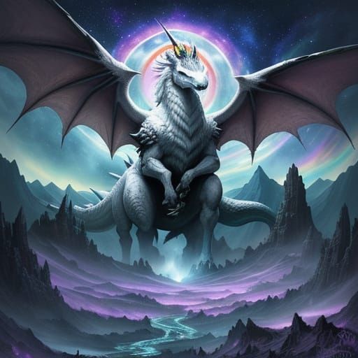 Dragon Leads Mythical Army into Apocalypse Battle - AI Art