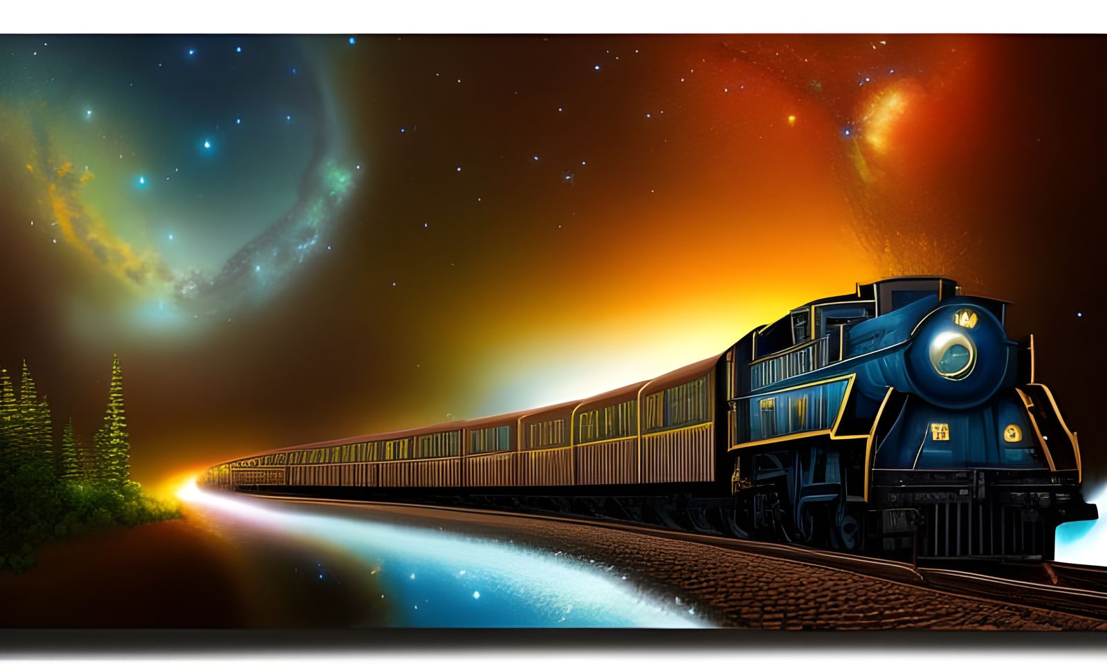 Galactic Train - AI Generated Artwork - NightCafe Creator