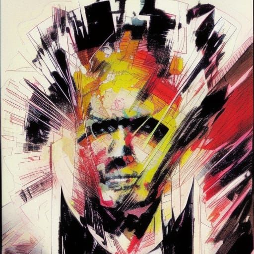The Exploding Head Syndrome! (A Bill Sienkiewicz Homage!) - AI Generated Artwork - NightCafe Creator