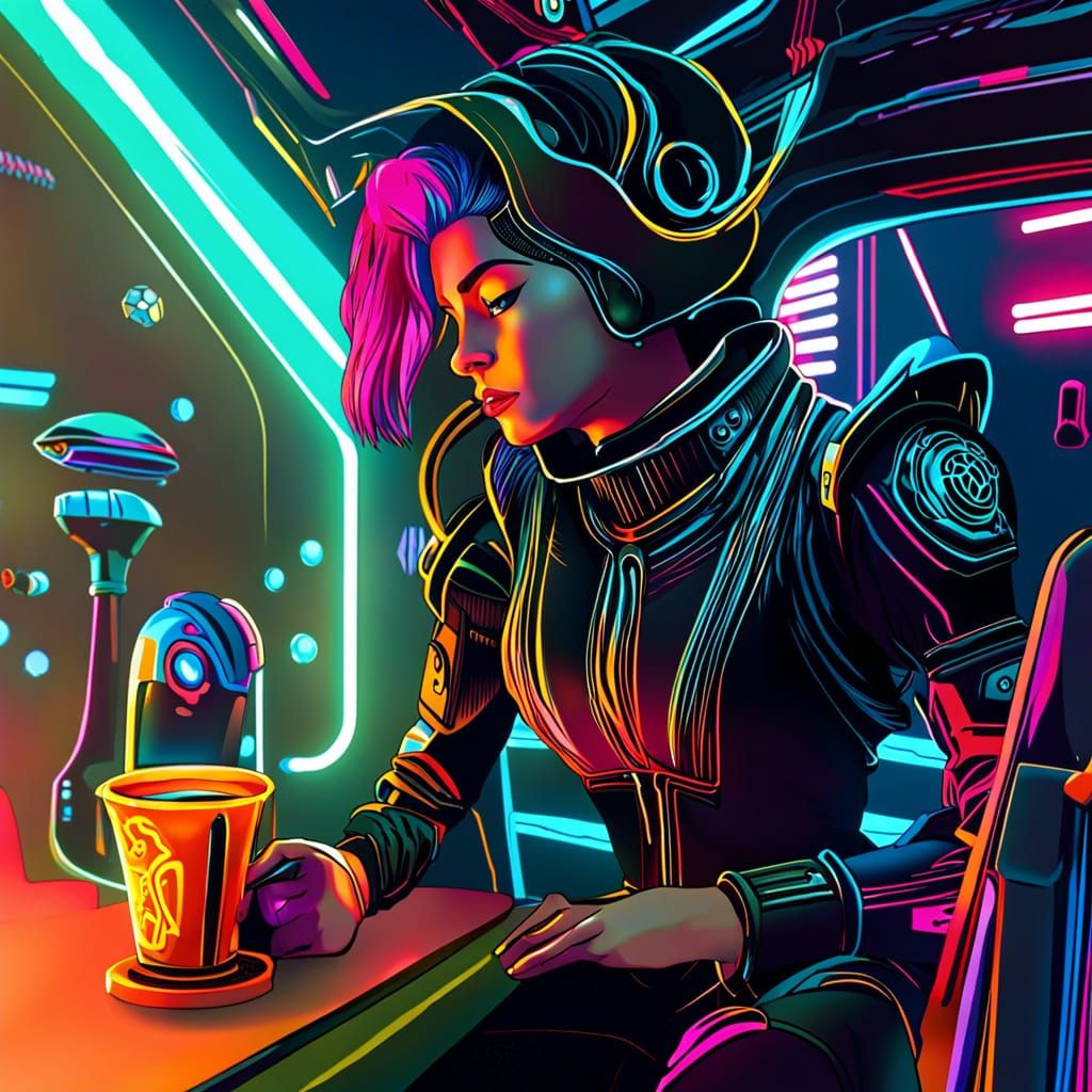 Cybersynth space brew - AI Generated Artwork - NightCafe Creator