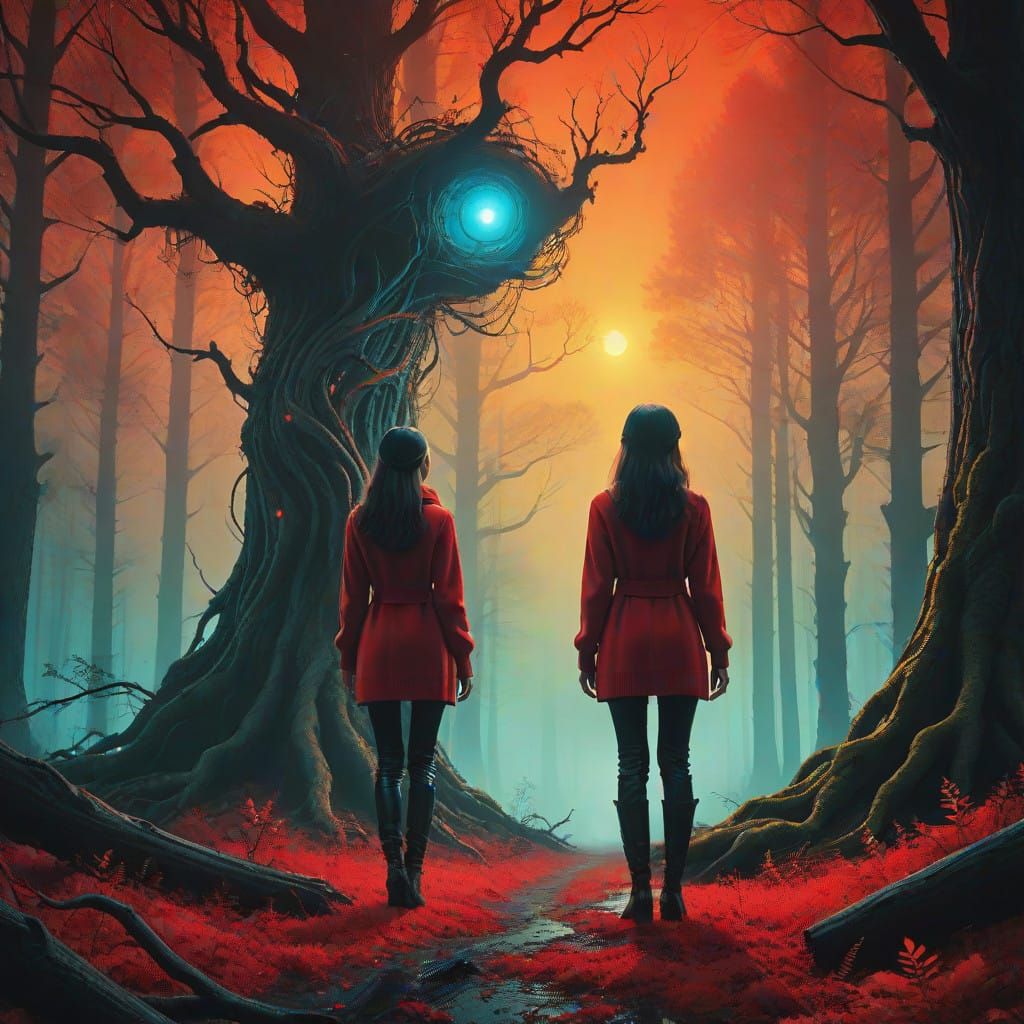 stuck in liminal space - Surreal Alien Forest in Vintage Got...