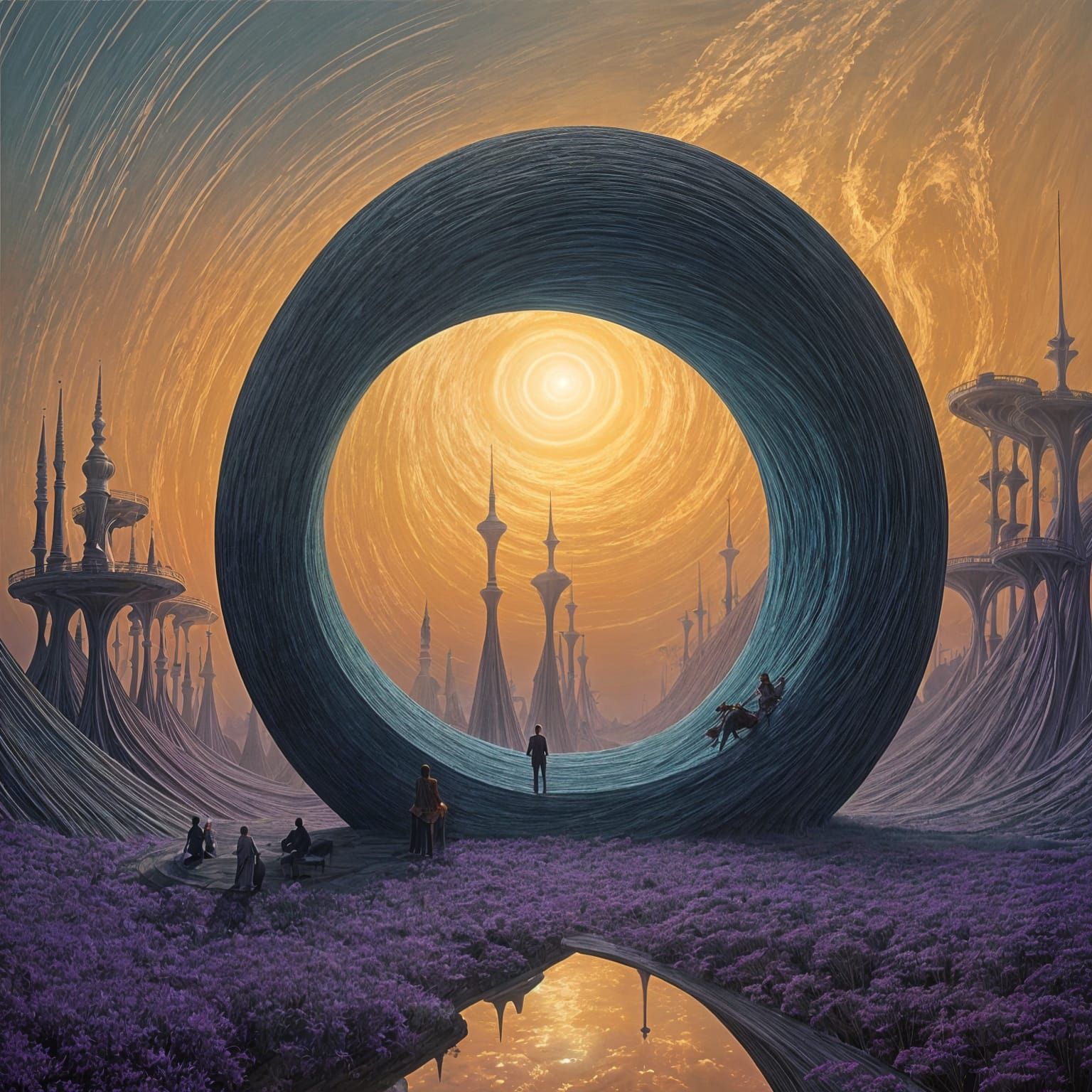 Surrealist Sculpture of Impossible Geometry in Mid... - AI Art