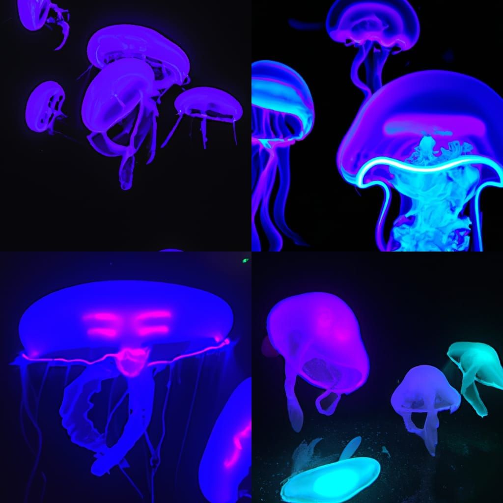 Uv reactive Jellyfish - AI Generated Artwork - NightCafe Creator