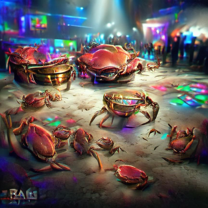 Crabs at a rave - AI Generated Artwork - NightCafe Creator
