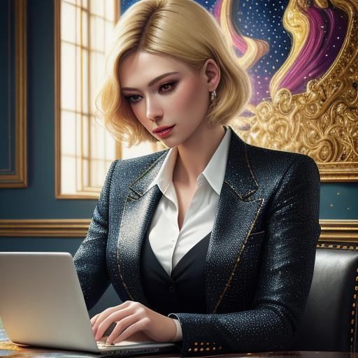The blonde goddess is too busy - AI Generated Artwork - NightCafe Creator