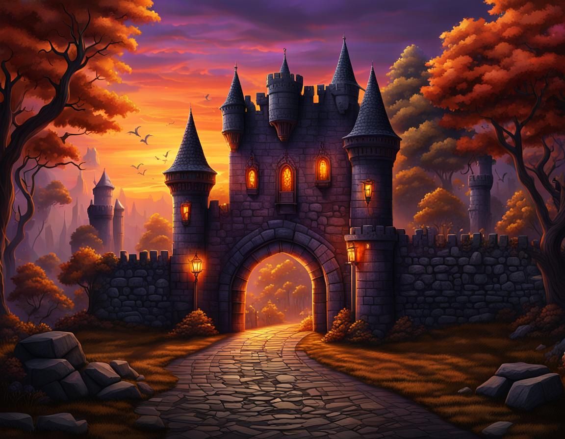 A stunning, highly detailed, photorealistic masterpiece of a medieval ...