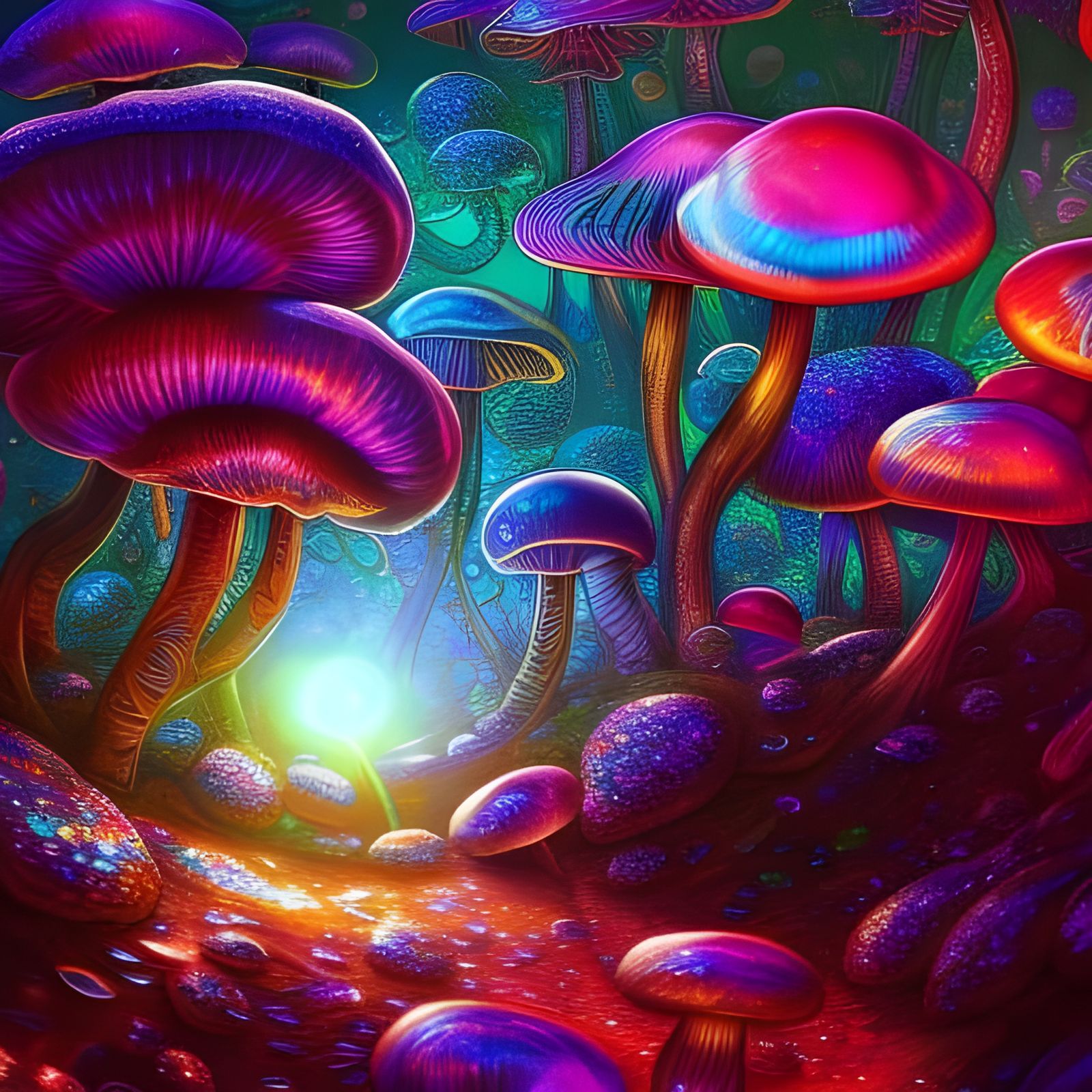 Mushroom Cavern - AI Generated Artwork - NightCafe Creator