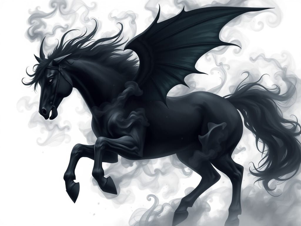 Ethereal Void Warhorse Illuminates Dark Lord's Mal... - AI Art