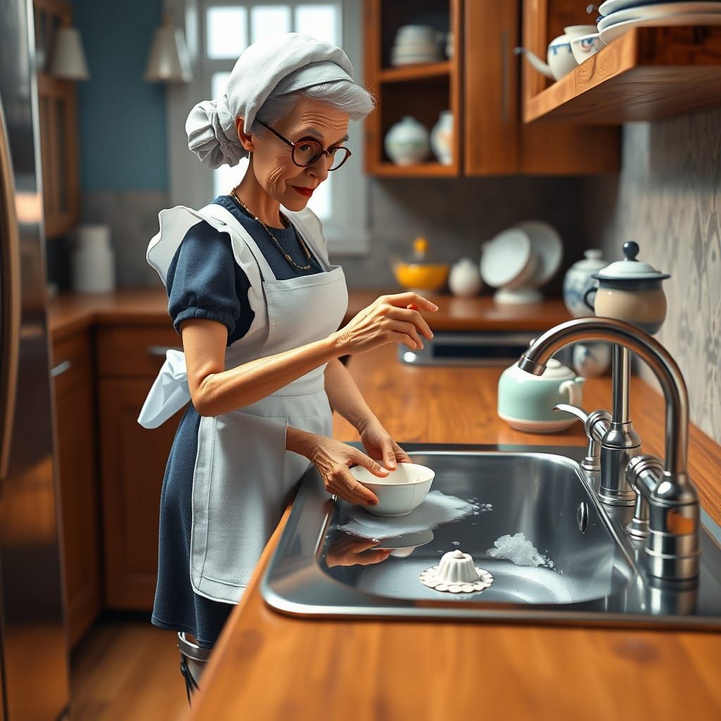 Extra helping hand. - Vintage-Modern Barbie as a 90-Year-Old...