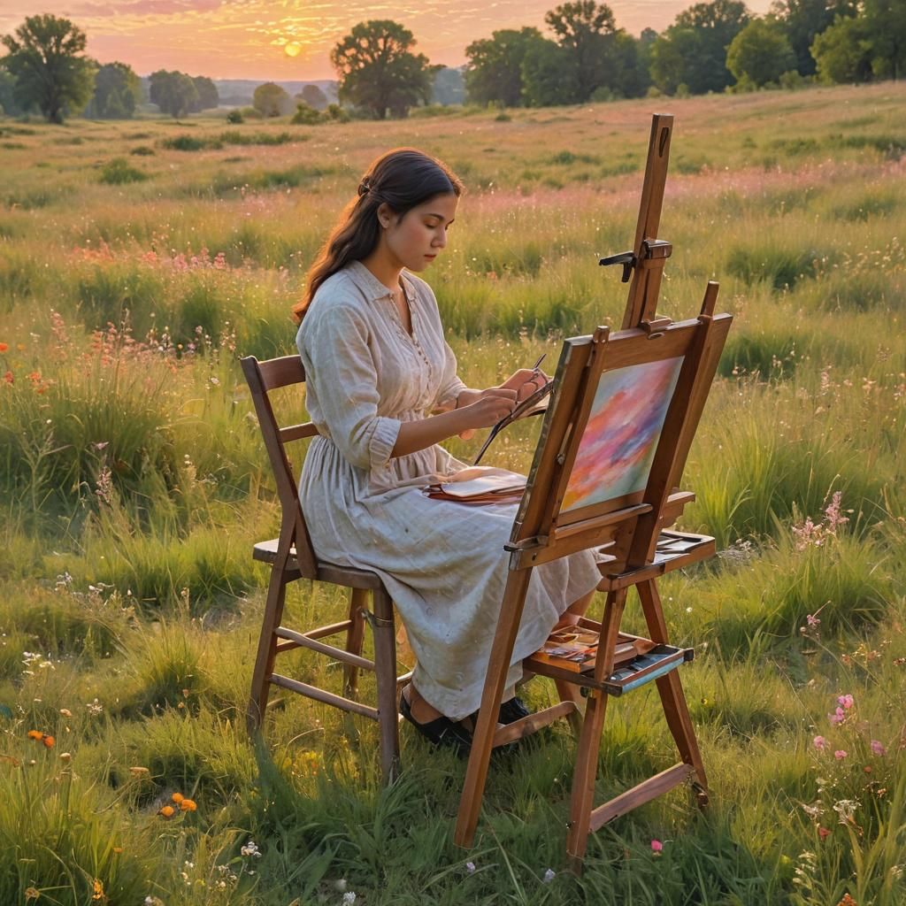 Pretty Painter Painting - AI Generated Artwork - NightCafe Creator