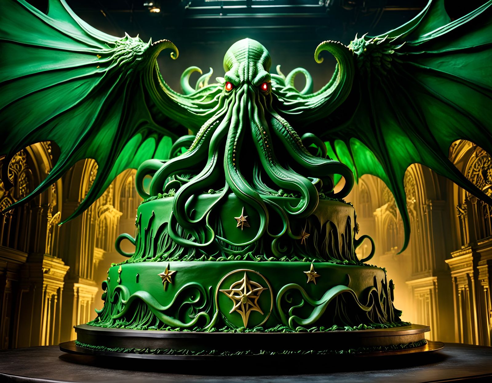 Cthulhu Sculpture Cake #9 - AI Generated Artwork - NightCafe Creator